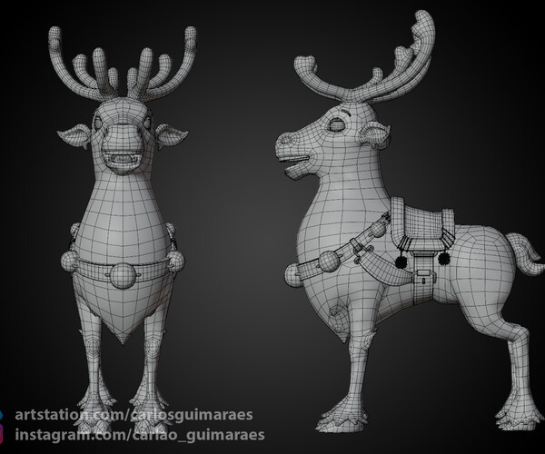 ArtStation - Rudolph Reindeer Cartoon | Game Assets
