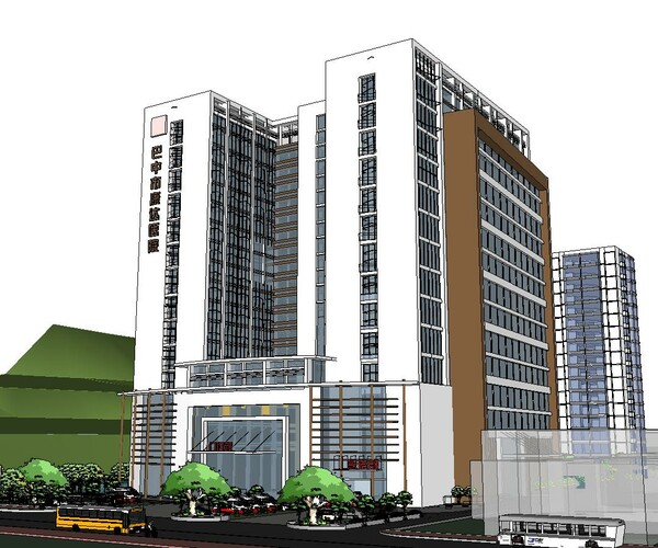 ArtStation - Sketchup City social Building-Hospital -049 | Resources