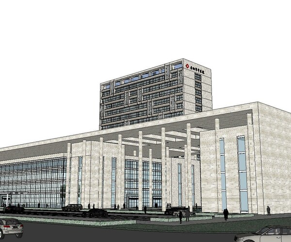 ArtStation - Sketchup City social Building-Hospital -051 | Resources