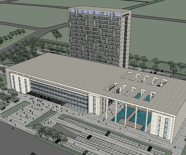 ArtStation - Sketchup City social Building-Hospital -051 | Resources