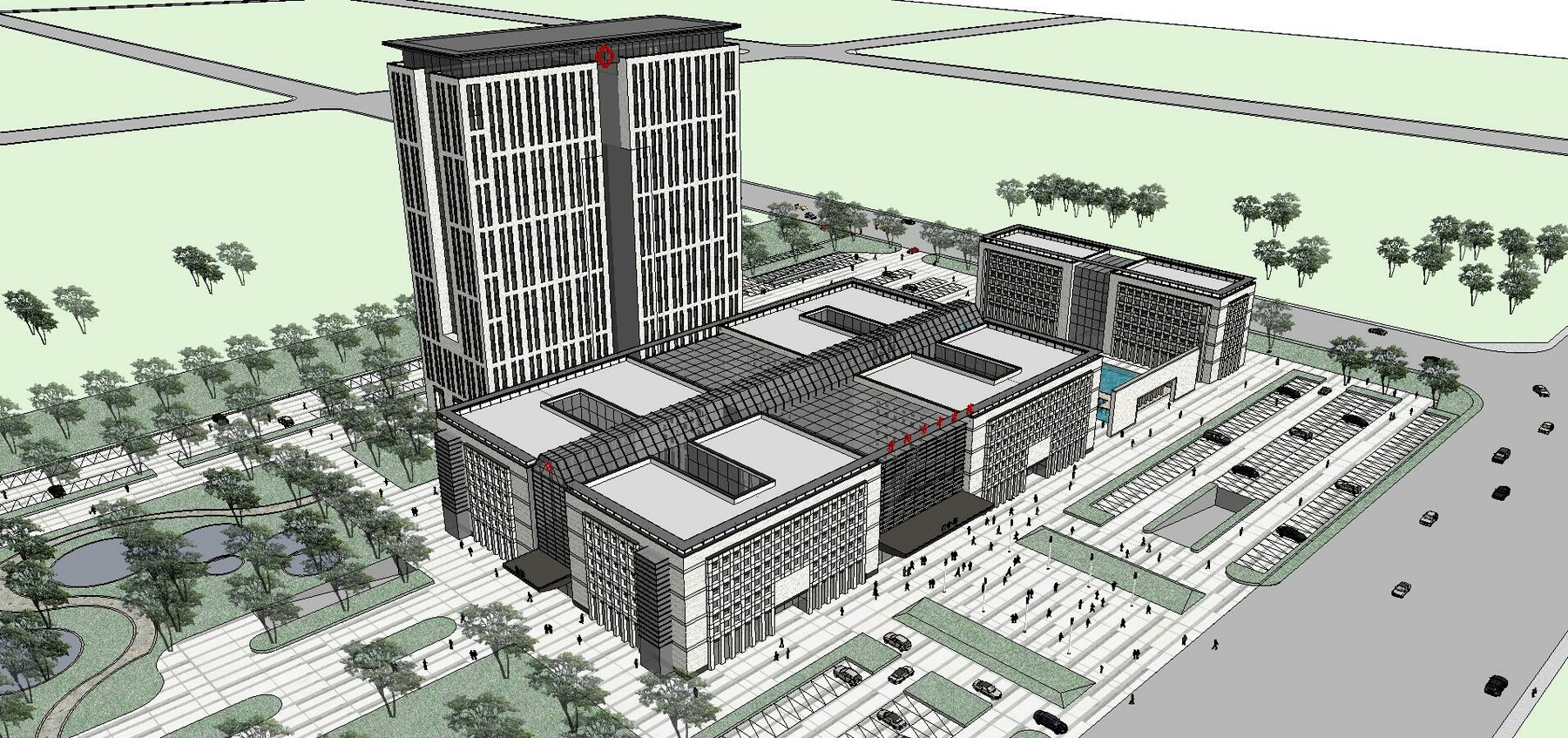 ArtStation - Sketchup City social Building-Hospital -052 | Resources