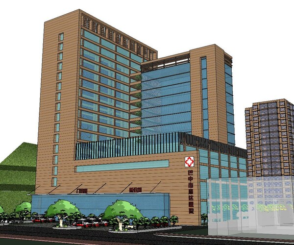 ArtStation - Sketchup City social Building-Hospital -053 | Resources