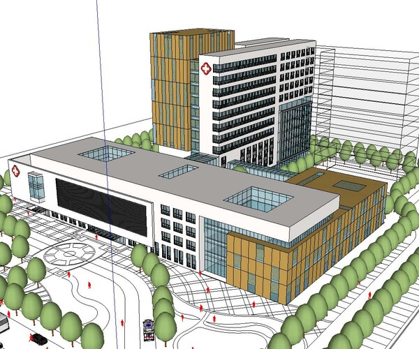 ArtStation - Sketchup City social Building-Hospital -069 | Resources
