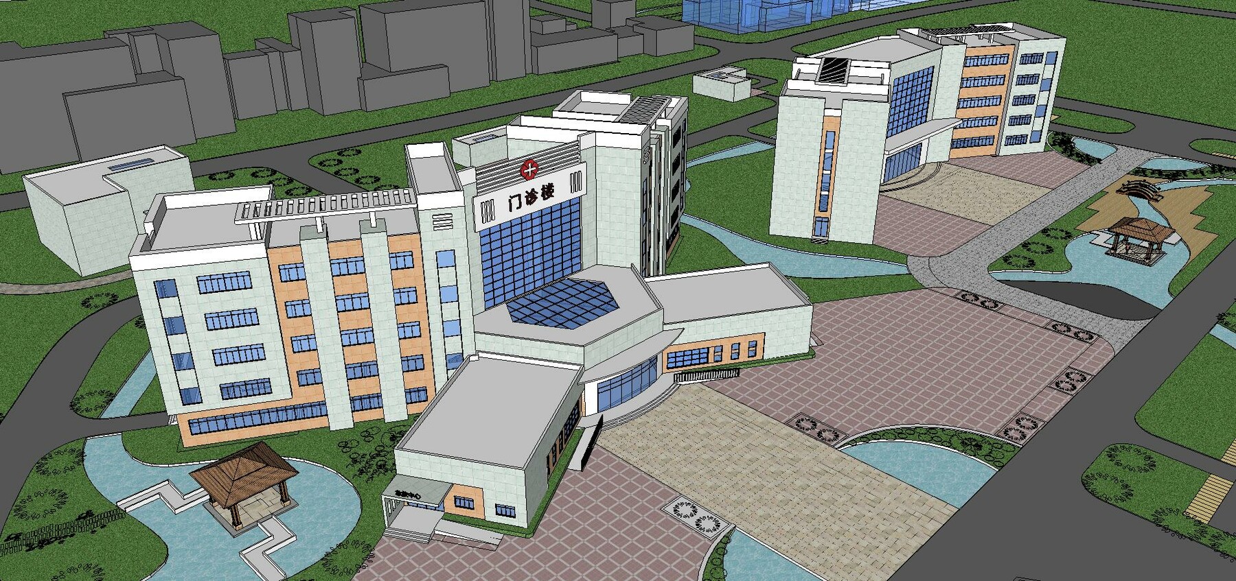 ArtStation - Sketchup City social Building-Hospital -070 | Resources