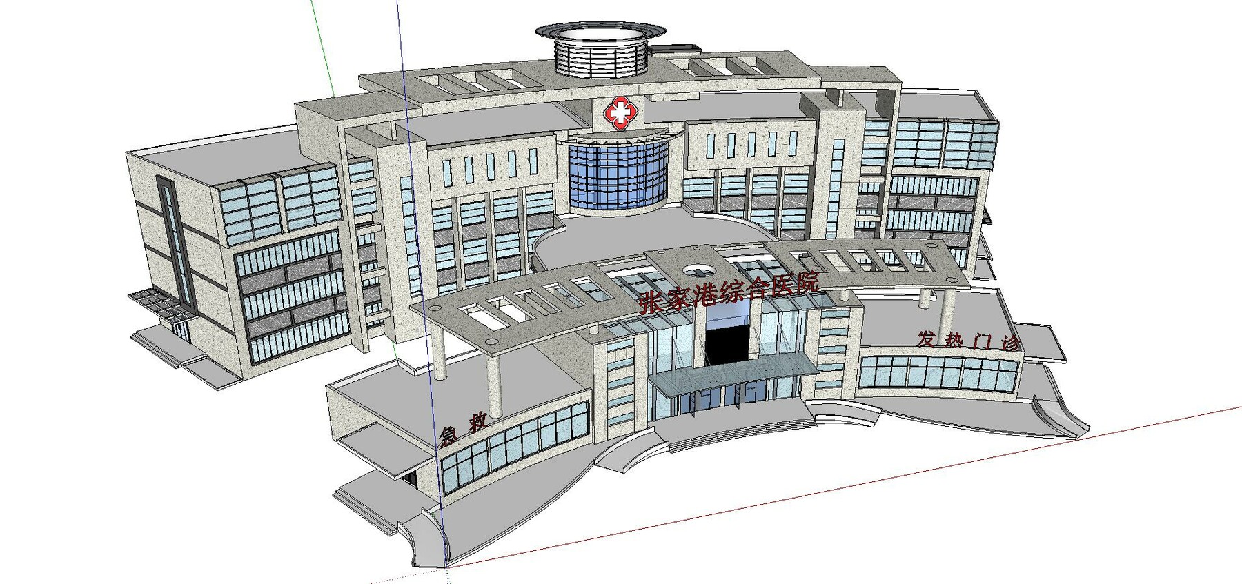 ArtStation - Sketchup City social Building-Hospital -073 | Resources