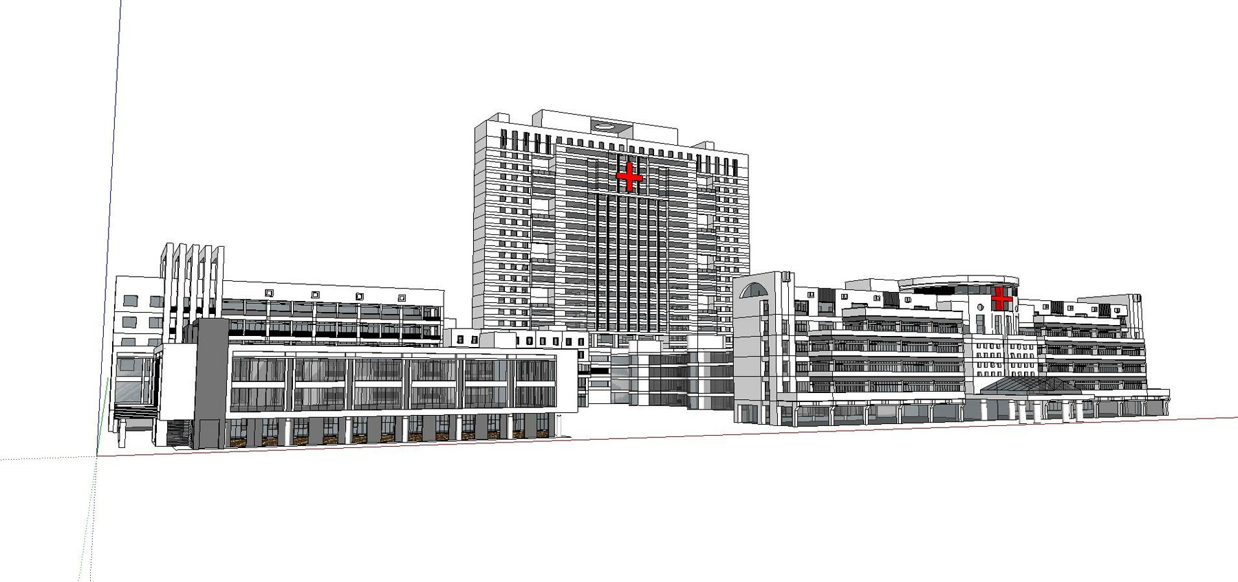 ArtStation - Sketchup City social Building-Hospital -075 | Resources