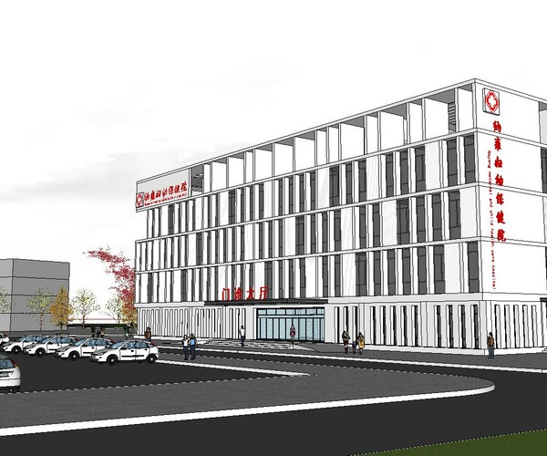 ArtStation - Sketchup City social Building-Hospital -076 | Resources