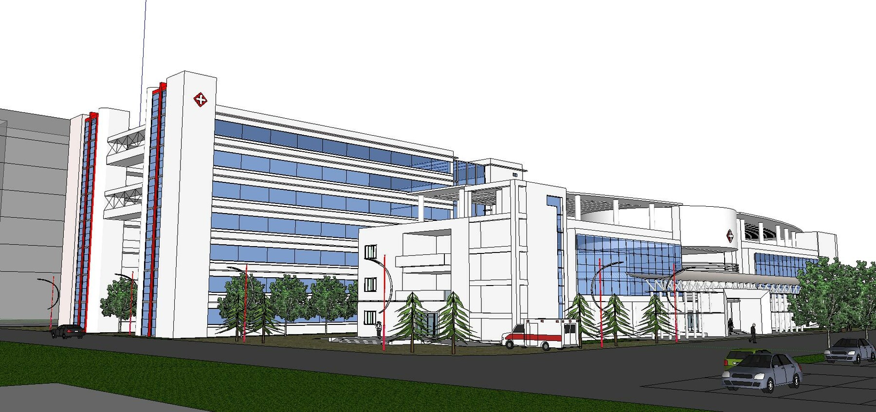 ArtStation - Sketchup City social Building-Hospital -077 | Resources