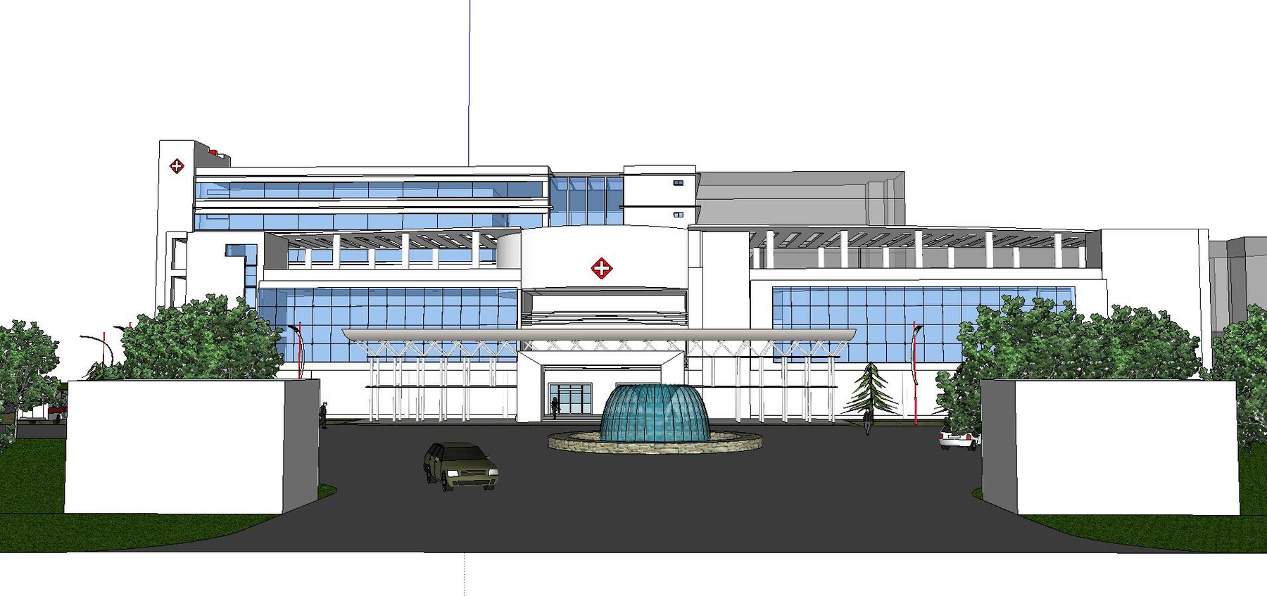 ArtStation - Sketchup City social Building-Hospital -077 | Resources