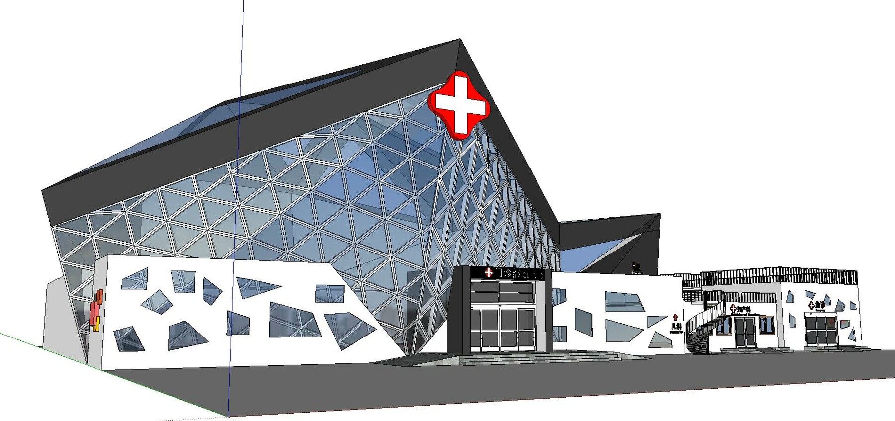 ArtStation - Sketchup City social Building-Hospital -093 | Resources