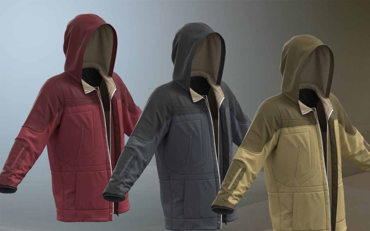 ArtStation - Mens winter jacket | Game Assets