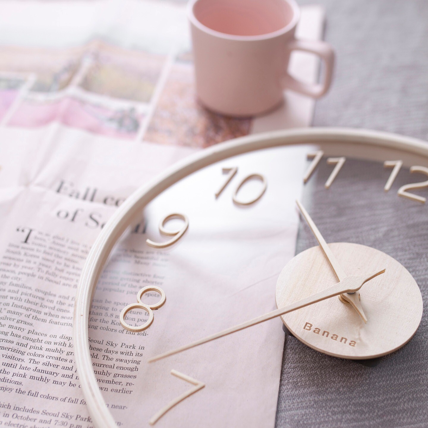 ArtStation - Glass wooden benjamin needle, number noiseless wall clock ...