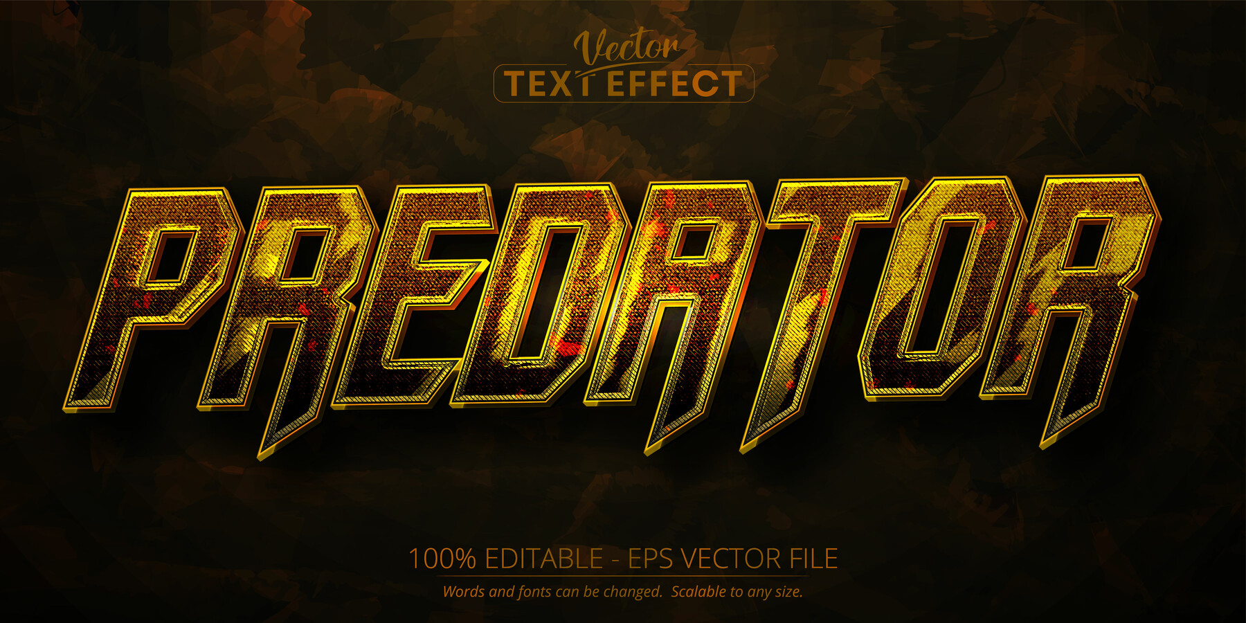 ArtStation - Predator text, orange color editable text effect on dark ...
