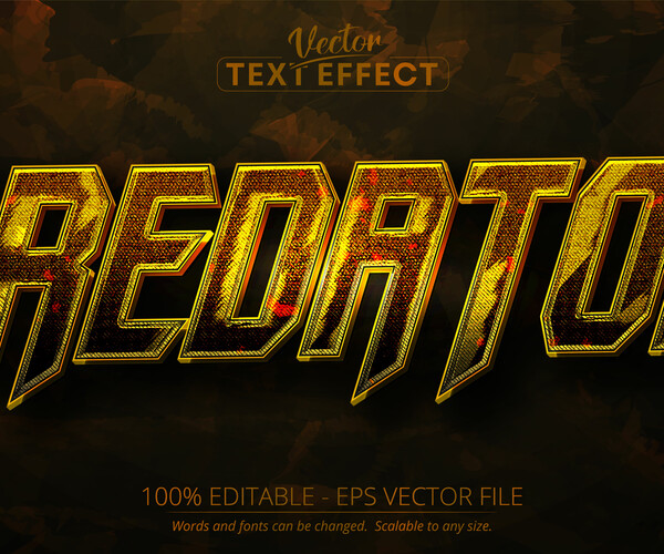 ArtStation - Predator text, orange color editable text effect on dark ...