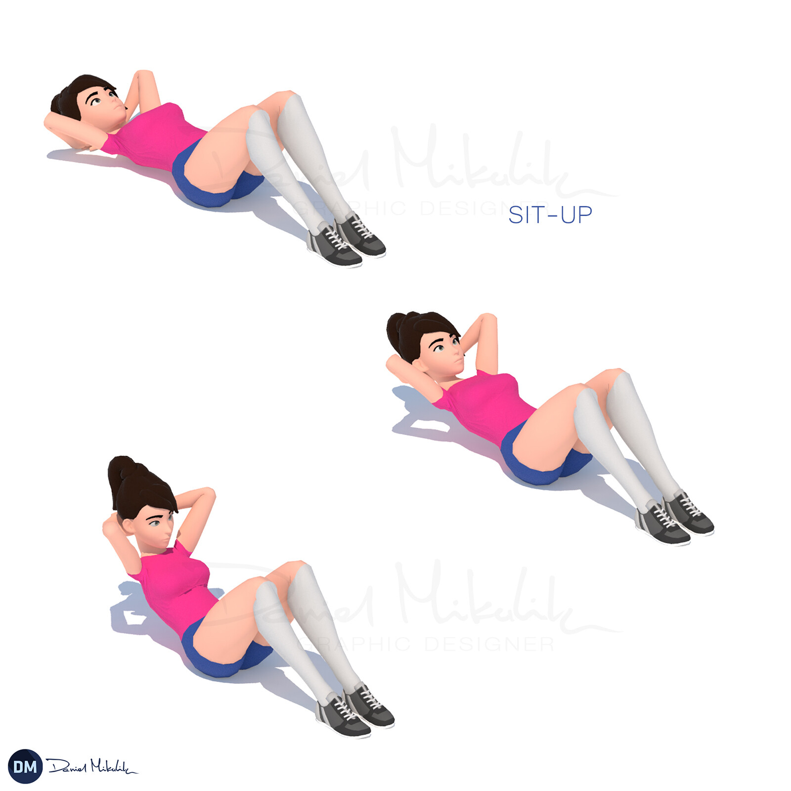 ArtStation - Cartoon Girl Exercise Animation Bundle | Game Assets