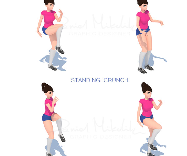 ArtStation - Cartoon Girl Exercise Animation Bundle | Game Assets