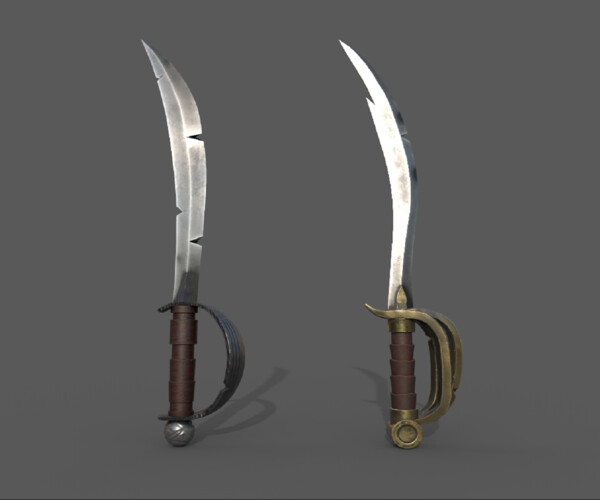 ArtStation - Stylized Cutlass Low-poly 3D model Low-poly 3D model ...