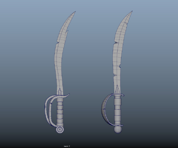 ArtStation - Stylized Cutlass Low-poly 3D model Low-poly 3D model ...