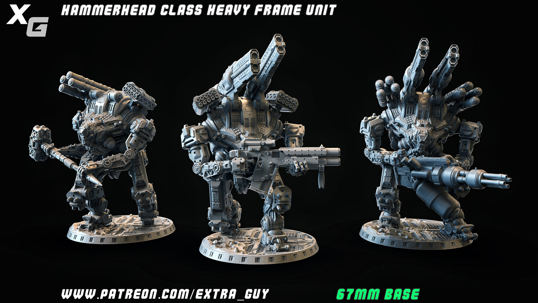 ArtStation - HammerHead Class Heavy Frame 67mm base 3DPrintable | Resources