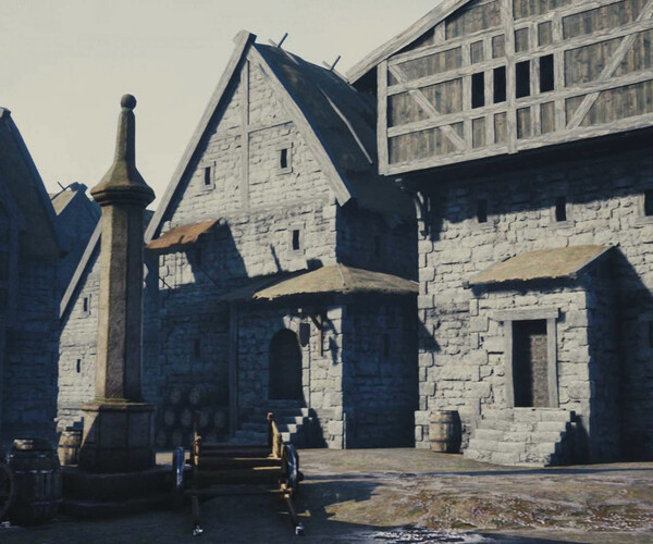 ArtStation - Medieval Fantasy Stone Houses for UE | Game Assets