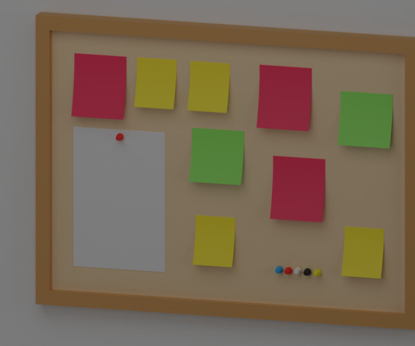 ArtStation - Cartoon Cork Board With Push Pin | Game Assets