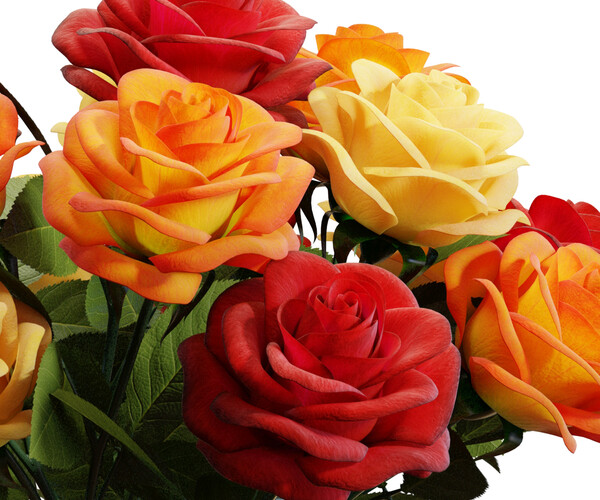 ArtStation - Flower Set 07 / Mixed Roses Bouquet | Resources