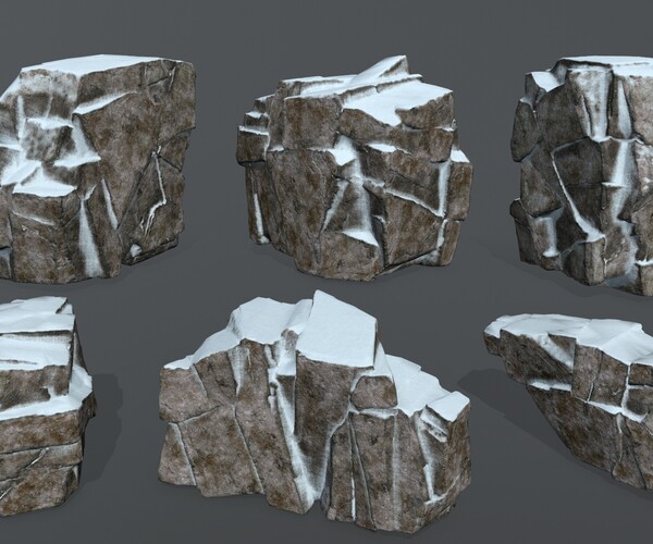 ArtStation - snow rocks | Game Assets