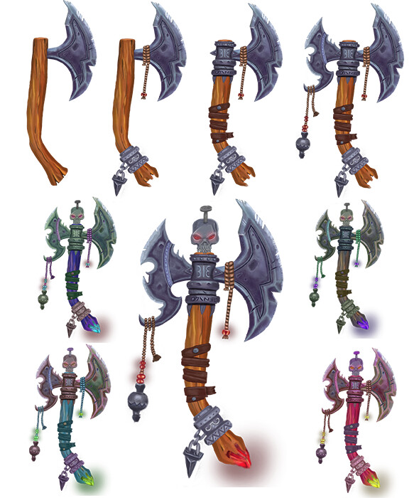 ArtStation - 2d Fantasy Axe 4K Hand Painting | Game Assets