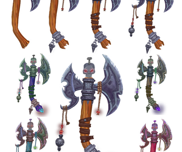 ArtStation - 2d Fantasy Axe 4K Hand Painting | Game Assets
