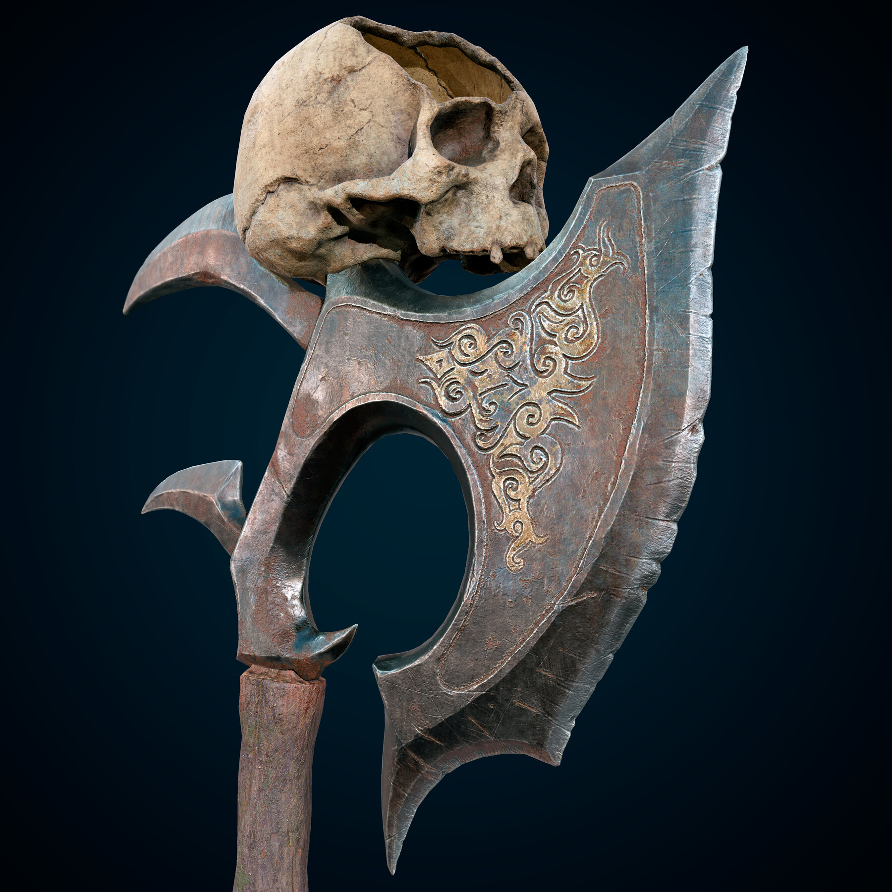 ArtStation - PBR Skull Axe Game Ready 3D model | Game Assets