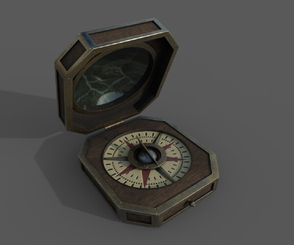 ArtStation - Vintage compass PBR low-poly 3D model | Resources