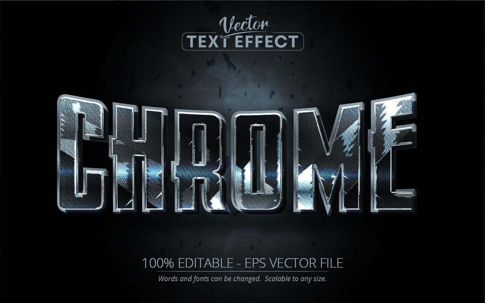 ArtStation - Chrome text effect, editable shiny silver color, broken ...