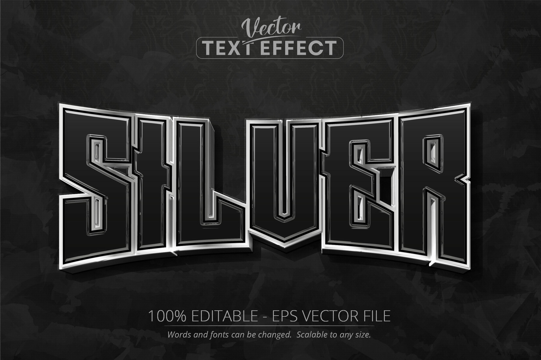 ArtStation - Silver text effect, editable shiny silver color text style ...