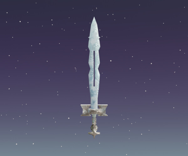 ArtStation - Fantasy Frozen Ice Sword - Elemental Sword | Game Assets