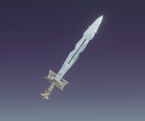 ArtStation - Fantasy Frozen Ice Sword - Elemental Sword | Game Assets