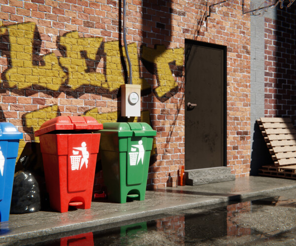 ArtStation - Back Alley 3d Scene | Resources