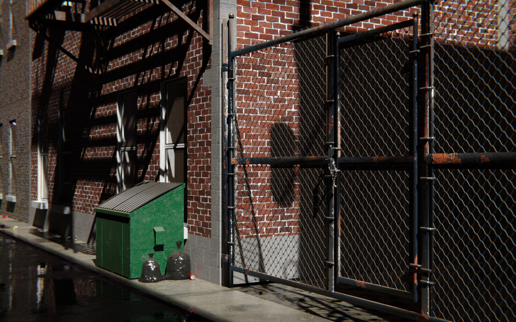 ArtStation - Back Alley 3d Scene | Resources