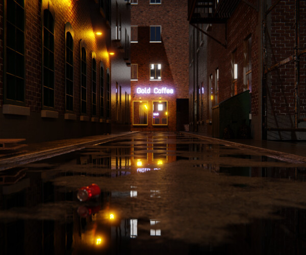 ArtStation - Back Alley 3d Scene | Resources