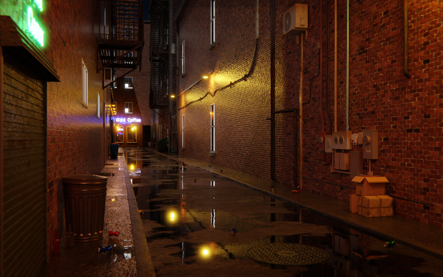 ArtStation - Back Alley 3d Scene | Resources