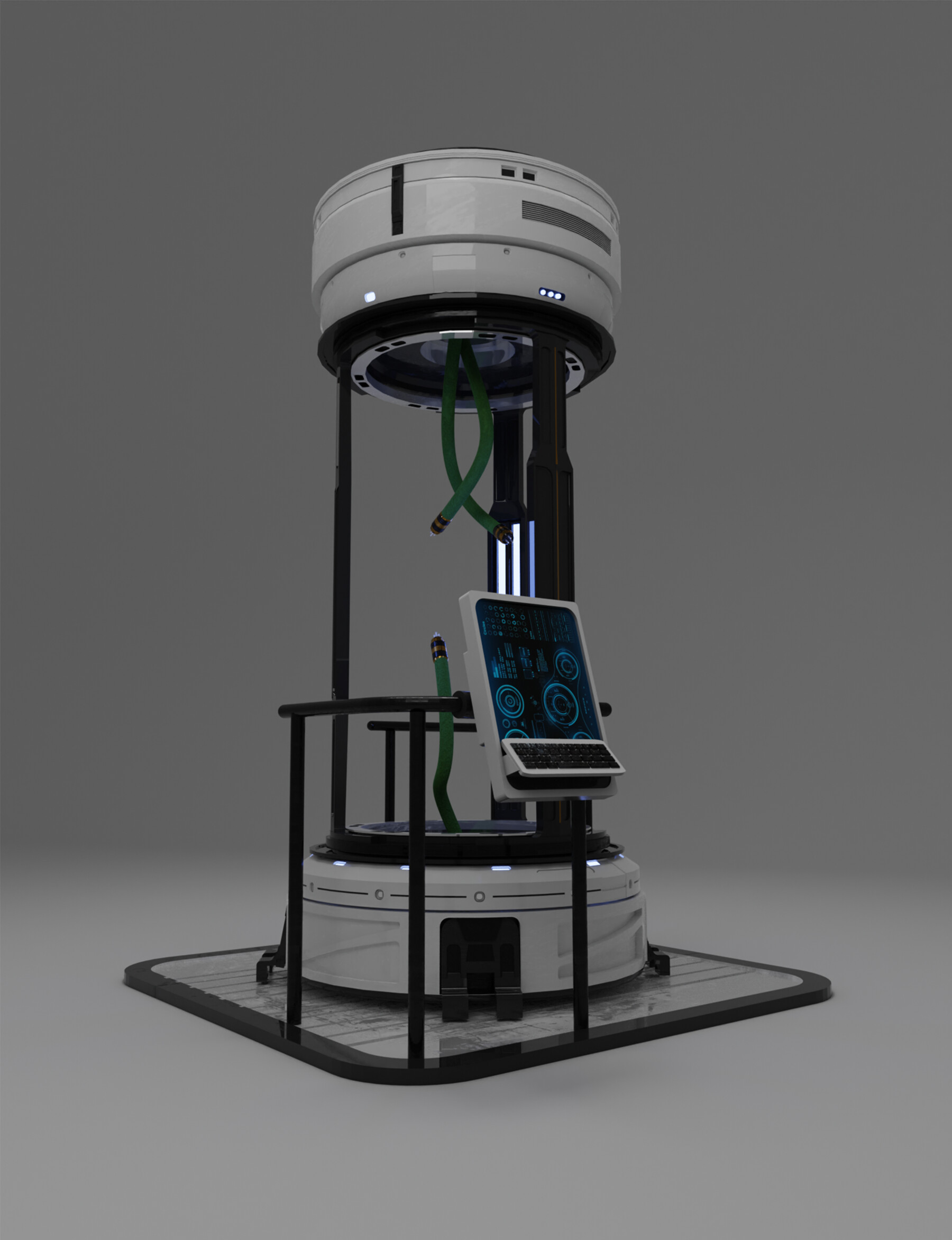ArtStation - Sci-Fi Capsule Cloning Chamber Device | Game Assets