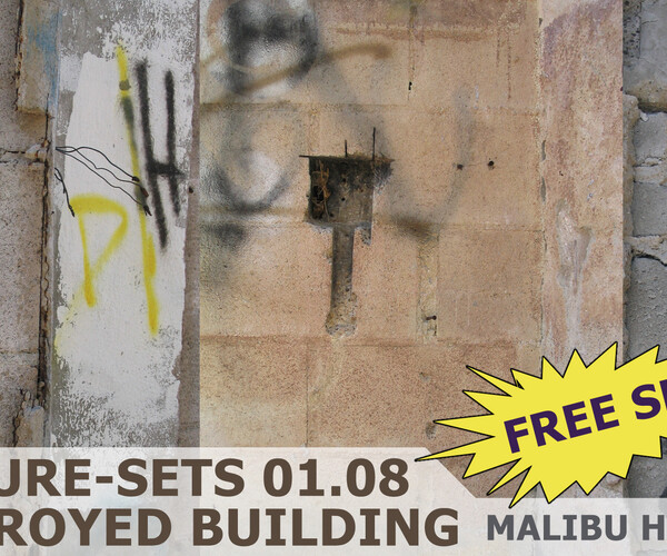 ArtStation - FREE! Crumbled-01 : Destroyed Building Ref. / Textures ...