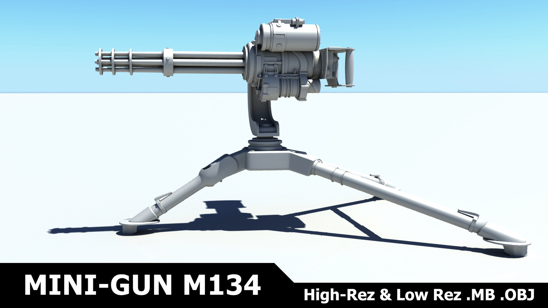 ArtStation - Mini-Gun M134 3D Model | Game Assets
