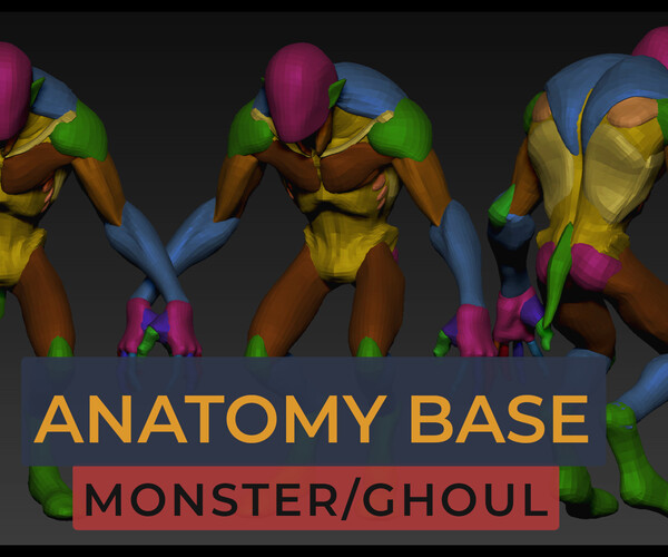 ArtStation - Monster01 Anatomy base mesh | Resources
