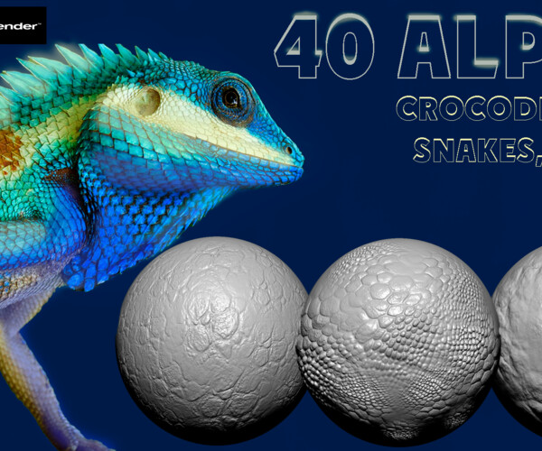 ArtStation - Package 40 Alpha skin crocodile, snakes, crates | Brushes