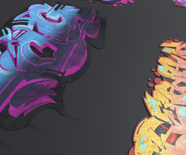 ArtStation - Graffiti Tag Pack Decals II | Game Assets