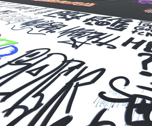 ArtStation - Graffiti Tag Pack Decals II | Game Assets