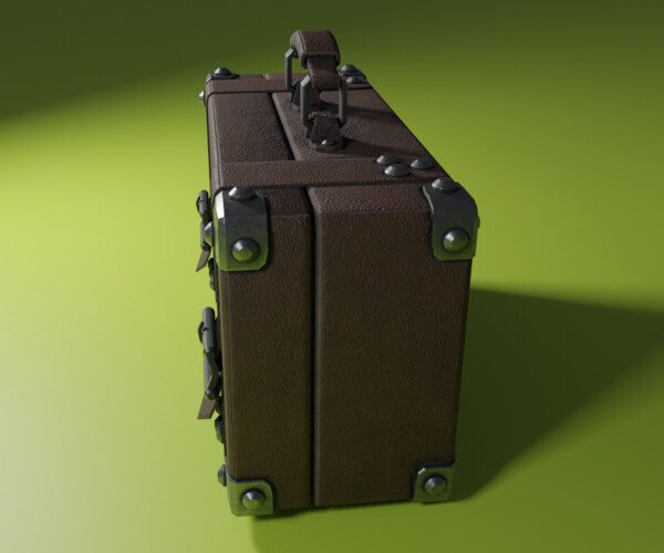 ArtStation - Lowpoly PBR leather suitcase Low-poly 3D model | Game Assets