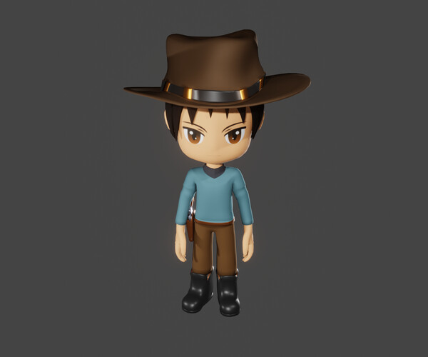 ArtStation - Animated western cowboy - Toon Cowboy | Game Assets