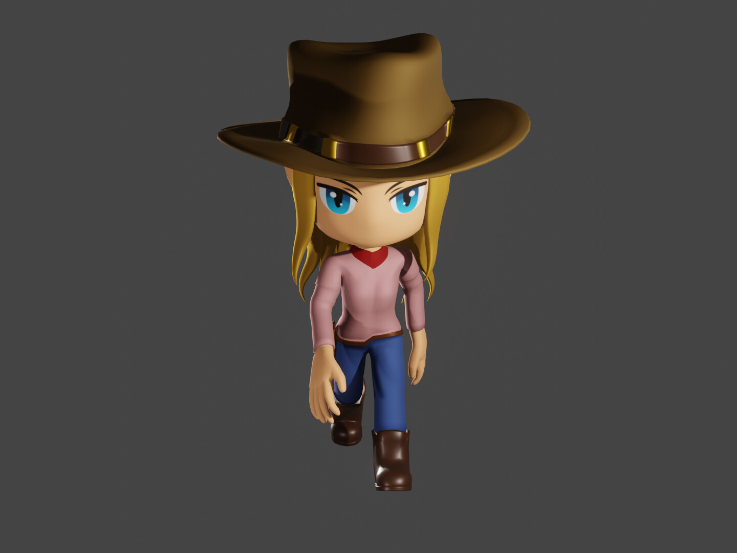 ArtStation - Animated Western Cowgirl - Toon Cowboy | Game Assets