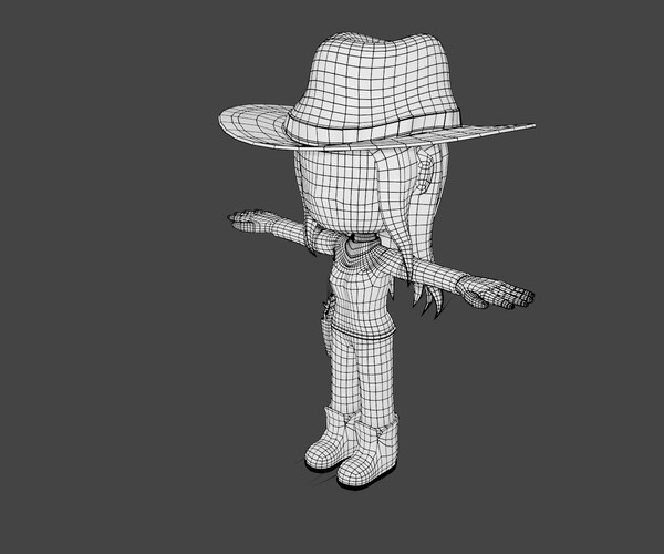 ArtStation - Animated Western Cowgirl - Toon Cowboy | Game Assets